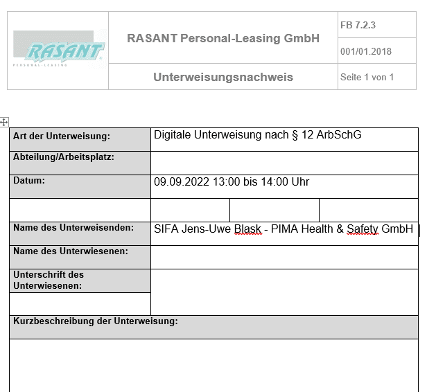 SIFA - RASANT Personal-Leasing GmbH